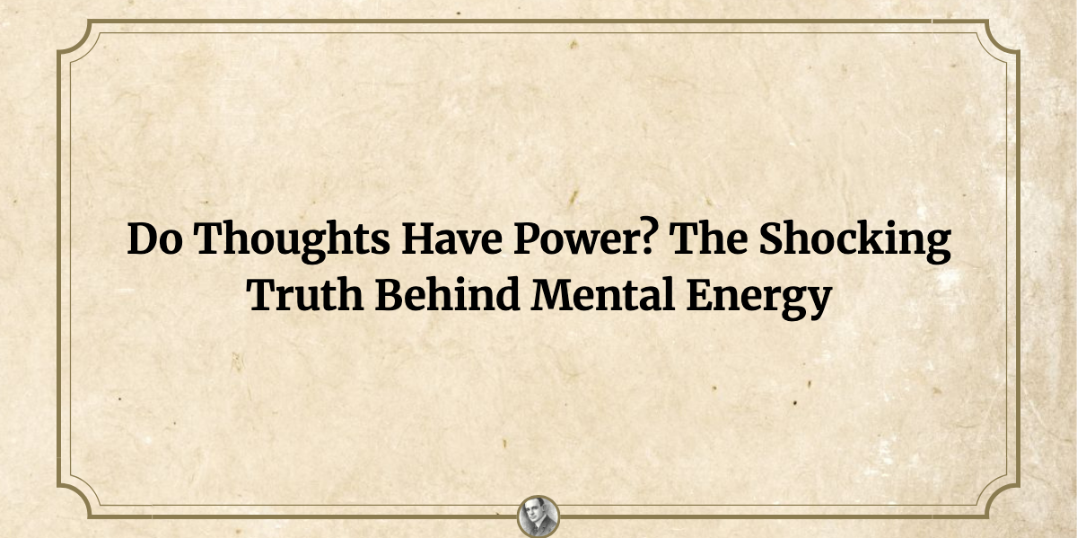 Do Thoughts Have Power? The Shocking Truth Behind Mental Energy - Think ...