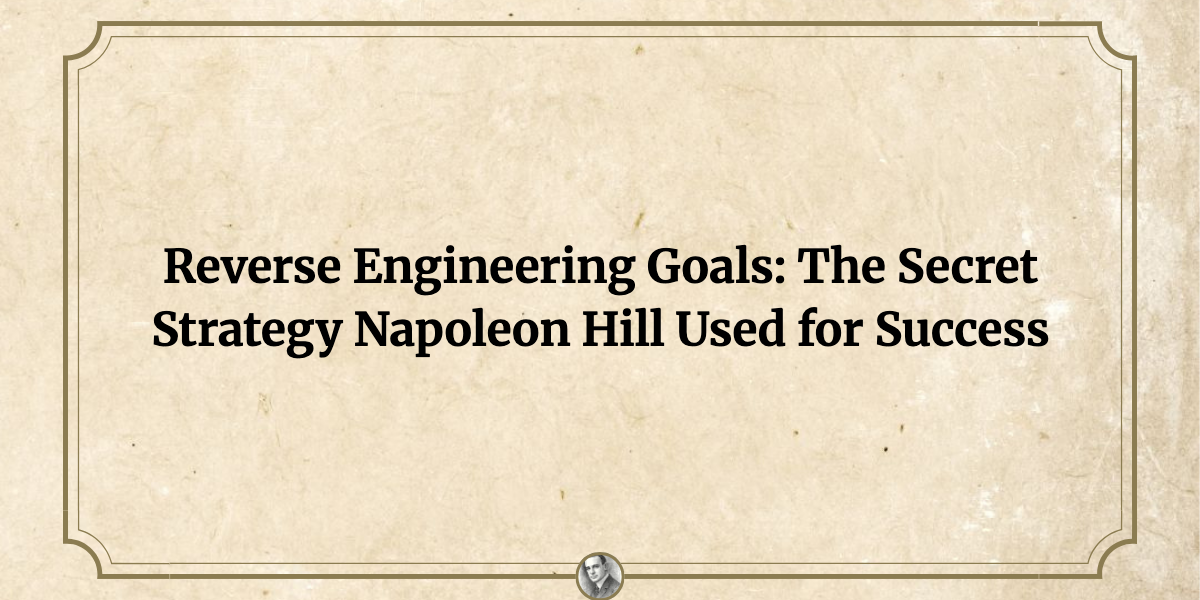 Reverse Engineering Goals: The Secret Strategy Napoleon Hill Used for ...
