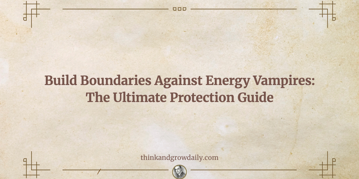 Build Boundaries Against Energy Vampires: The Ultimate Protection Guide ...