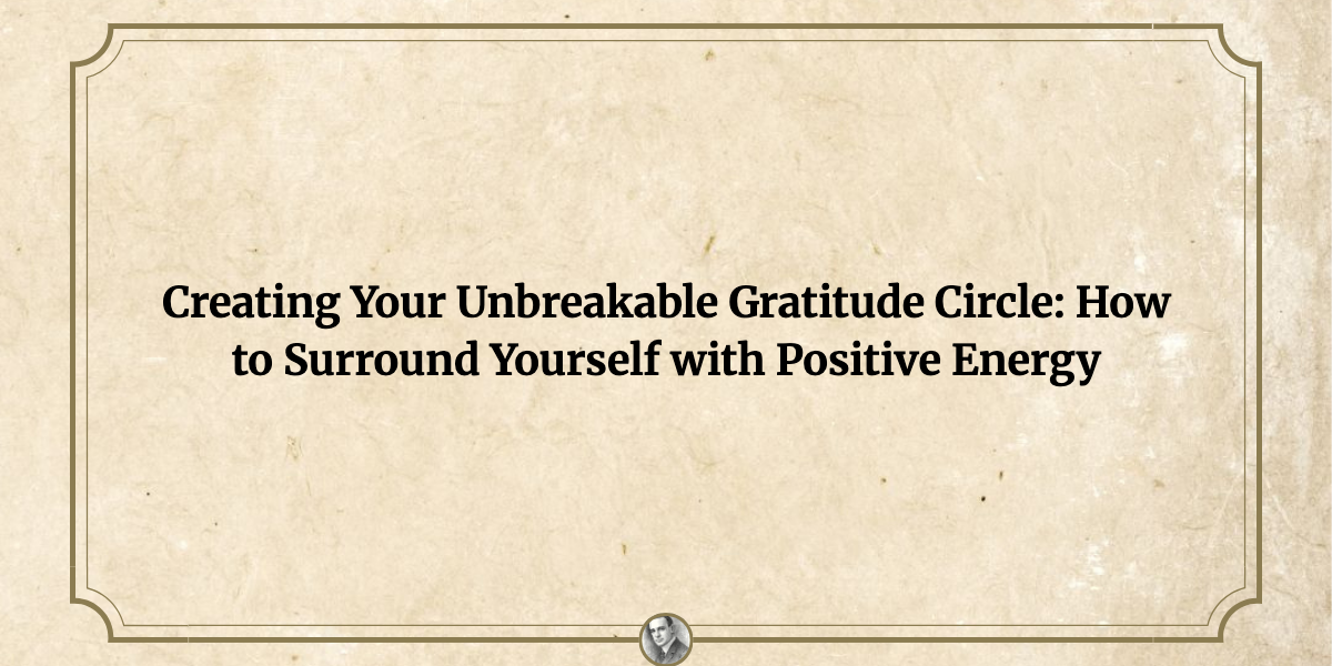 Creating Your Unbreakable Gratitude Circle: How to Surround Yourself ...