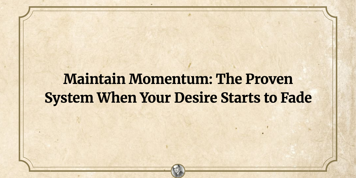 Maintain Momentum: The Proven System When Your Desire Starts to Fade ...